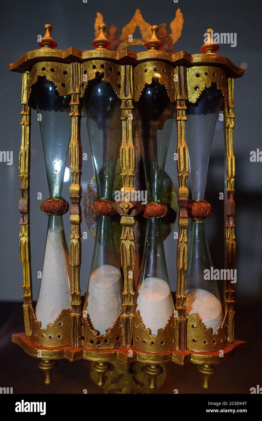 09 July 2020, Saxony-Anhalt, Halberstadt: The sermon clock from the ...