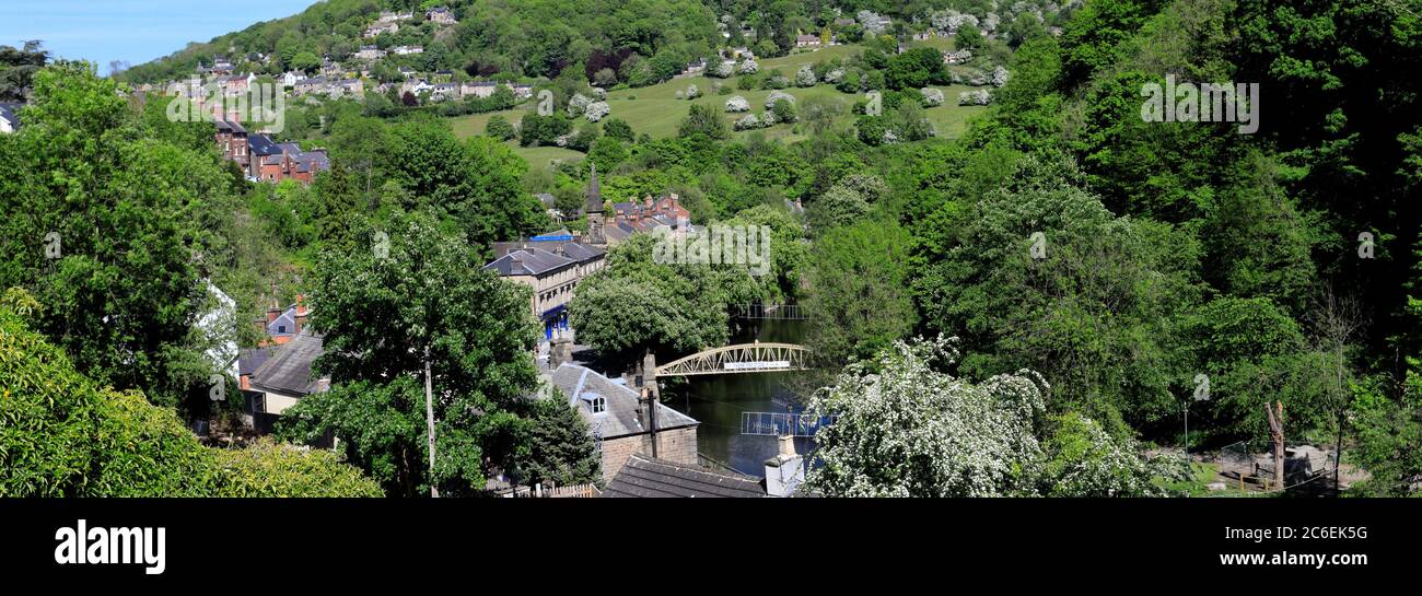 View of Matlock Bath on the river Derwent, Peak District National Park ...