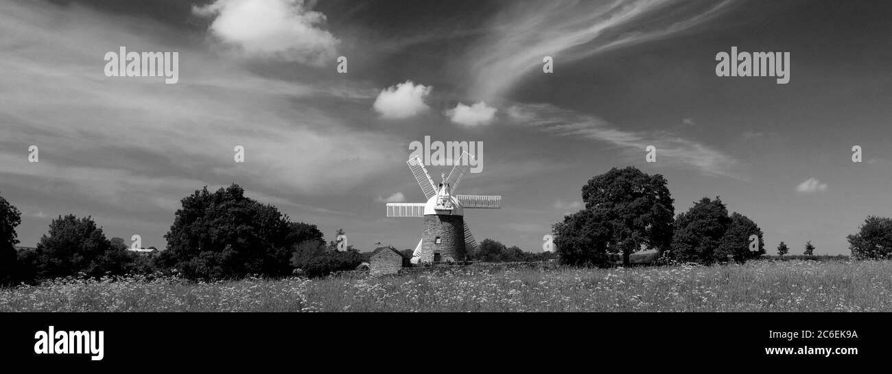 Summer view of Heage Windmill, Heage village, Derbyshire England UK ...