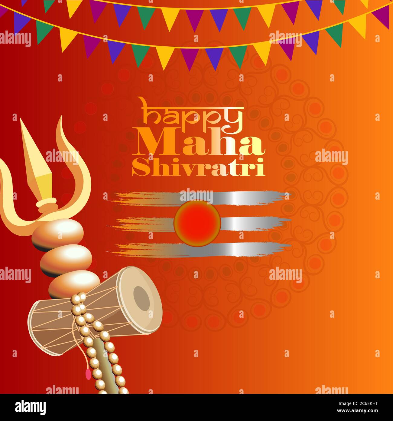Vector illustration of Greeting card for maha Shivratri, Greeting card ...