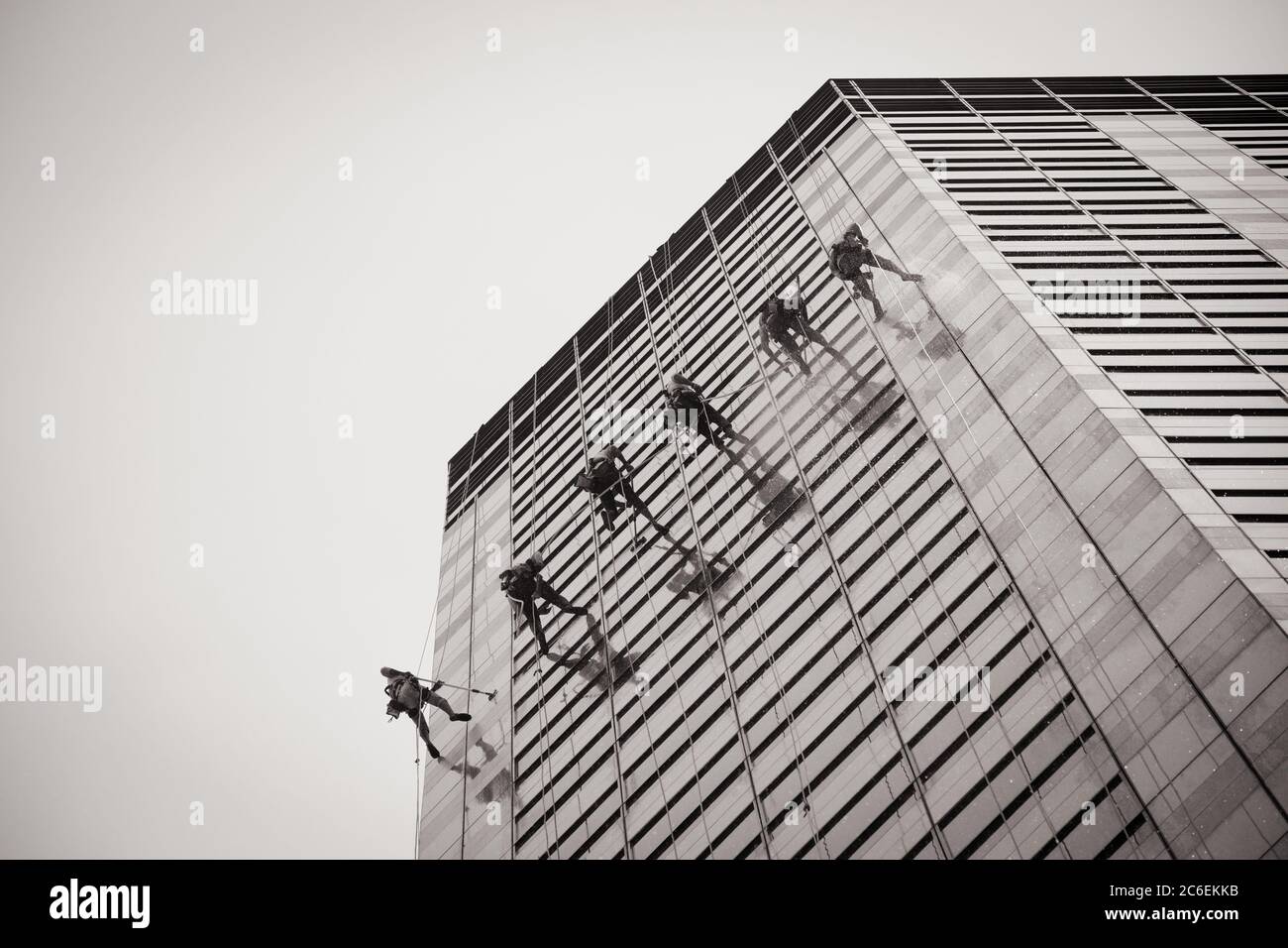 High Rise Window Washers in Singapore Stock Photo - Alamy