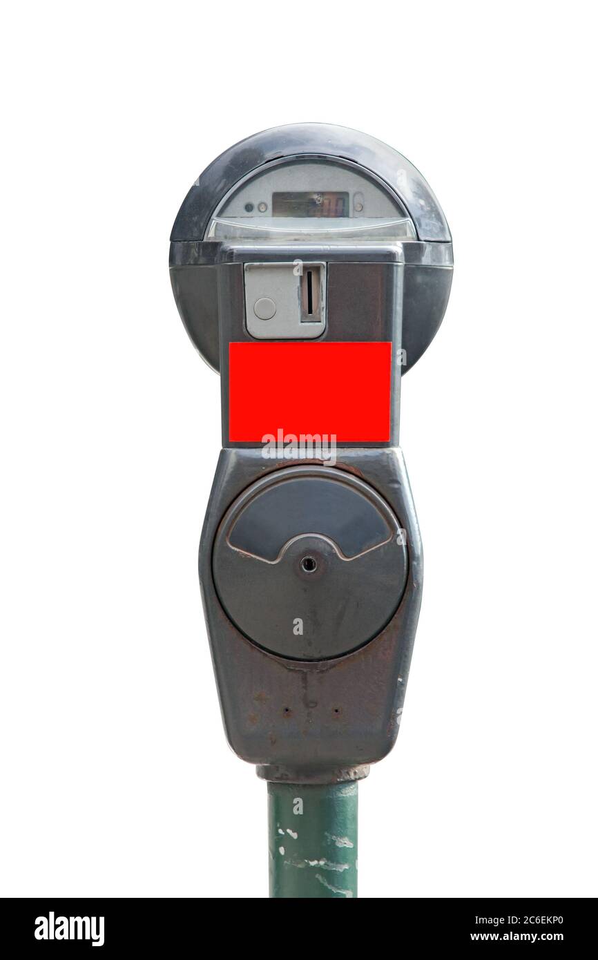 Parking meter on white, isolated Stock Photo - Alamy