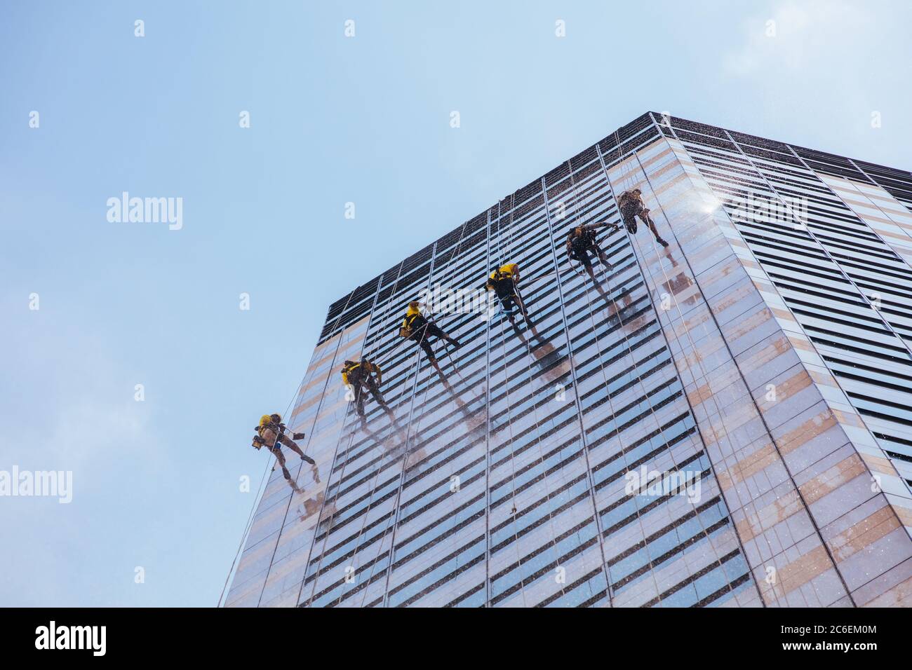 High Rise Window Washers in Singapore Stock Photo - Alamy