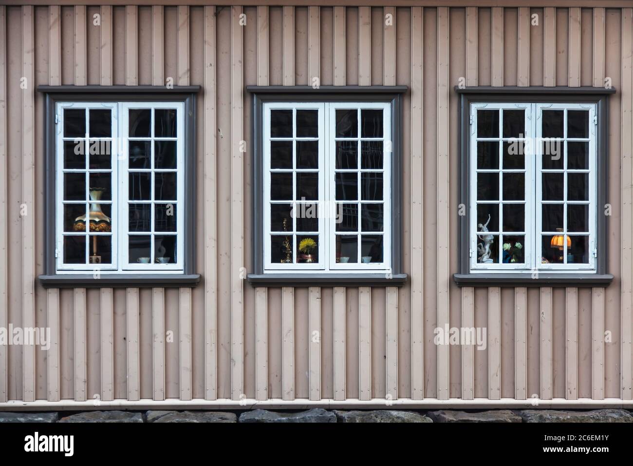 Vintage windows in Reykjavik Iceland Stock Photo - Alamy