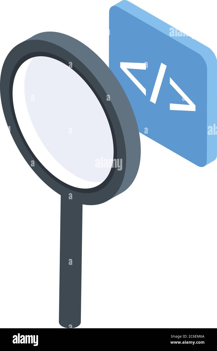 Testing software magnifier icon, isometric style Stock Vector Image ...
