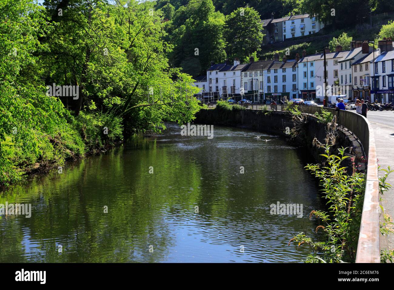 View of Matlock Bath on the river Derwent, Peak District National Park ...