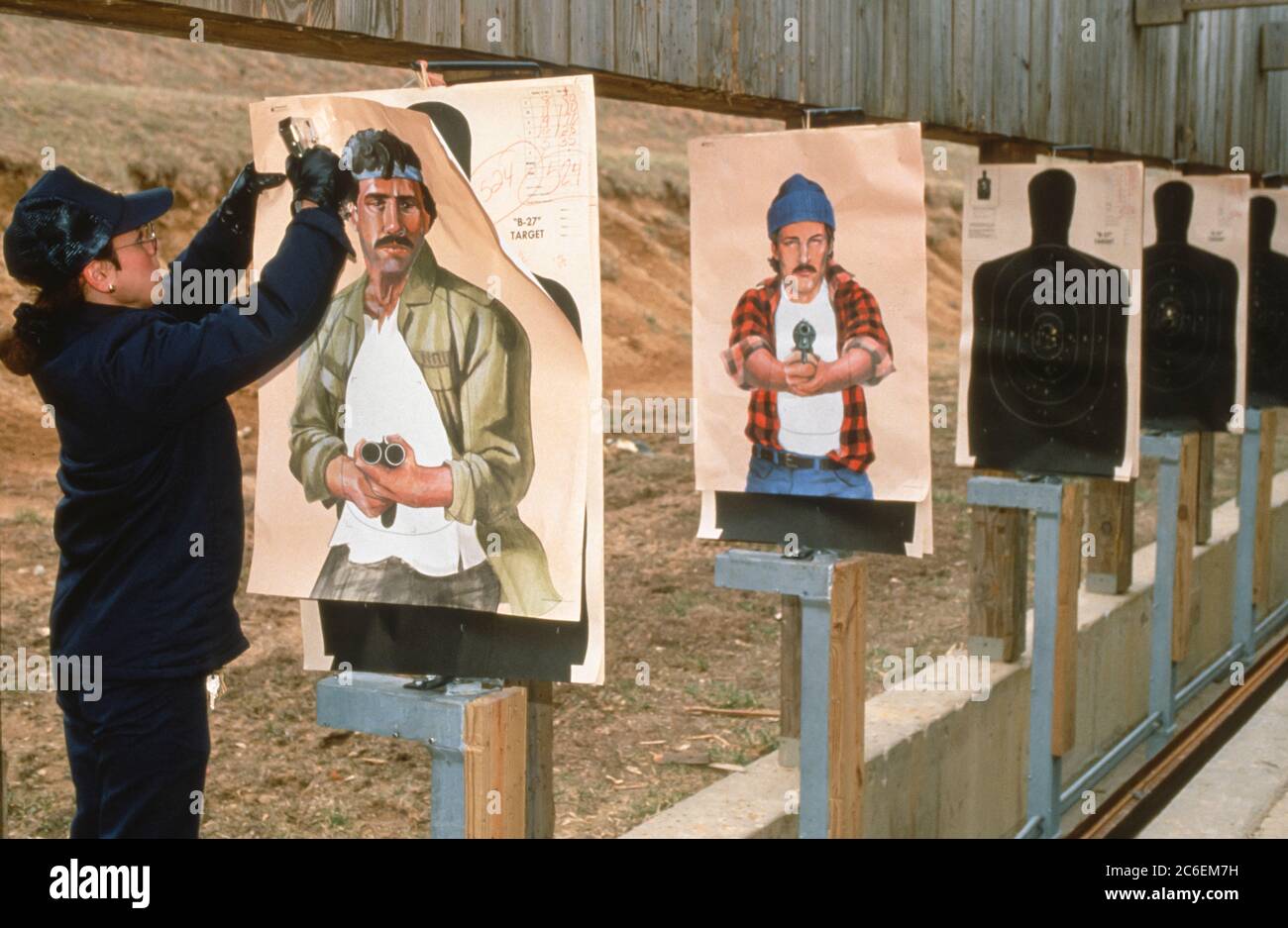 VIRGINIA, USA - Targets at Police pistol firing range Stock Photo - Alamy