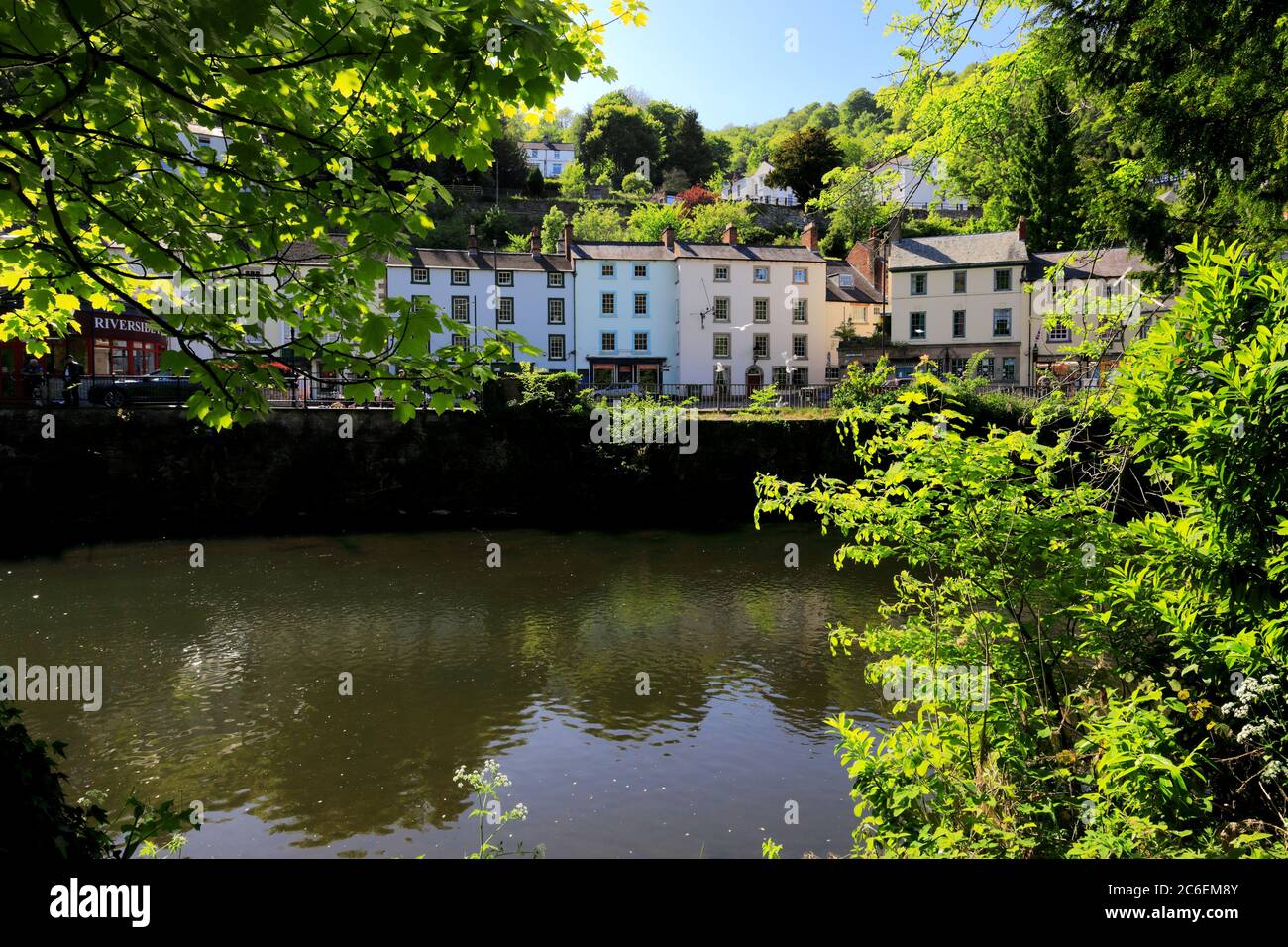 View of Matlock Bath on the river Derwent, Peak District National Park ...
