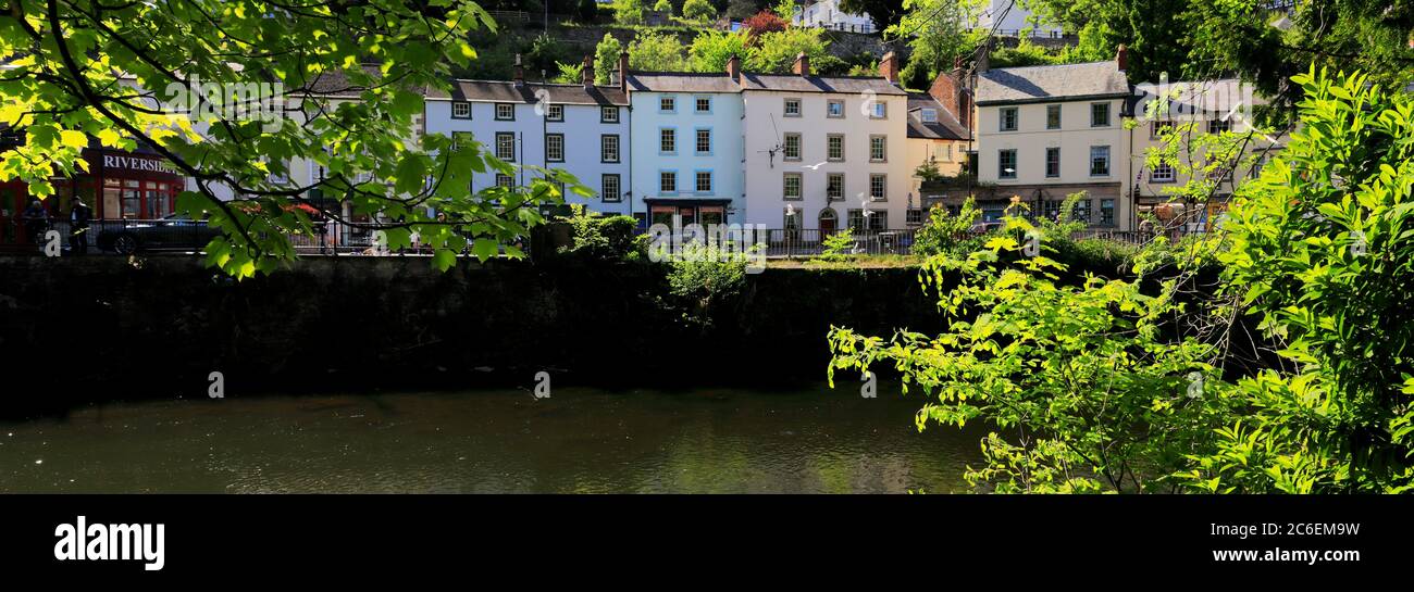 View of Matlock Bath on the river Derwent, Peak District National Park ...
