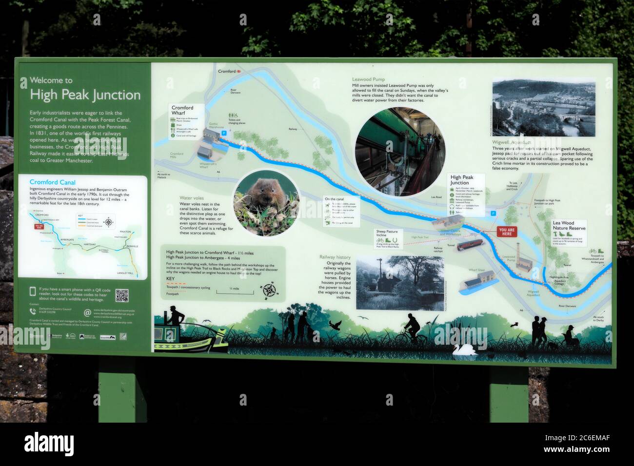 The Cromford Canal at High Peak Junction, Cromford village, Peak ...