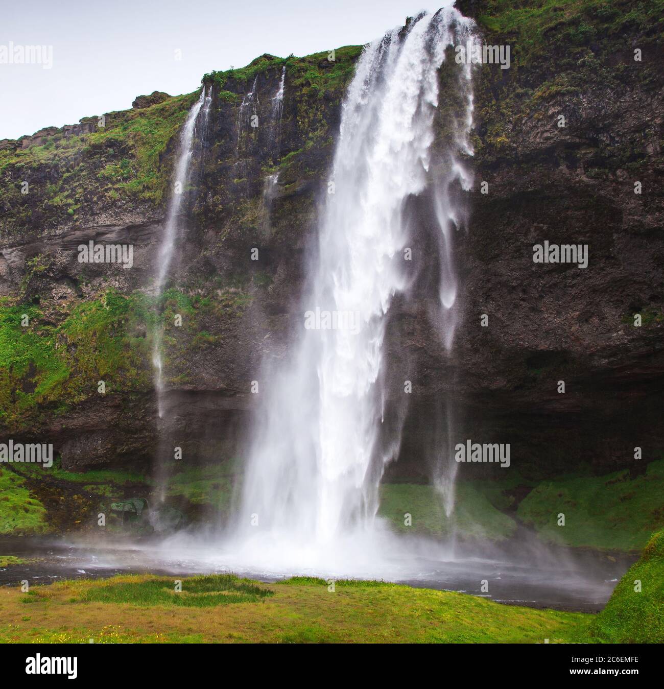 Iceland, Seljalandsfoss waterfall in a rainy summer day Stock Photo - Alamy