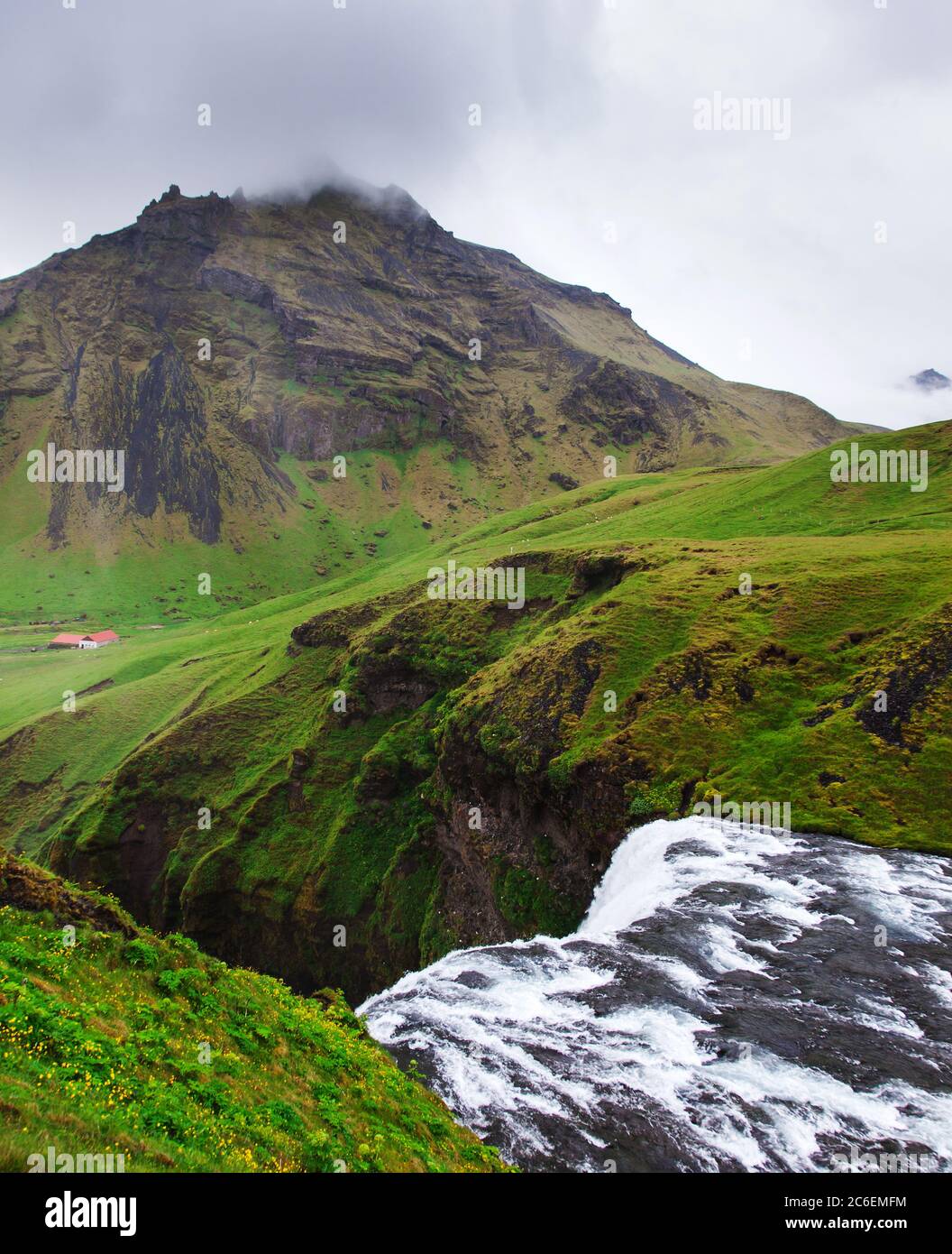 Iceland, Skogafoss waterfall in a rainy summer day Stock Photo - Alamy