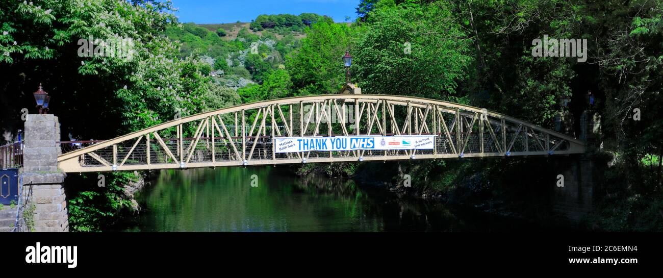 View of Matlock Bath on the river Derwent, Peak District National Park ...
