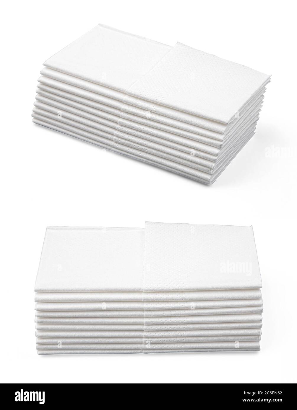 Stack of folded disposable paper tissues on white background Stock ...