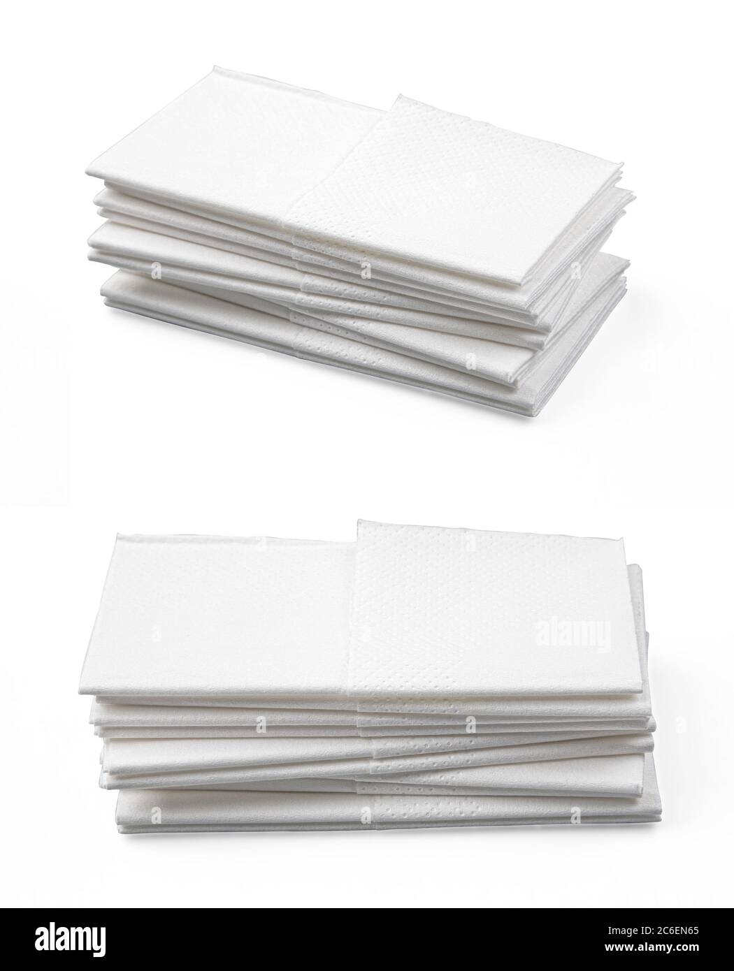 Stack of folded disposable paper tissues on white background Stock ...