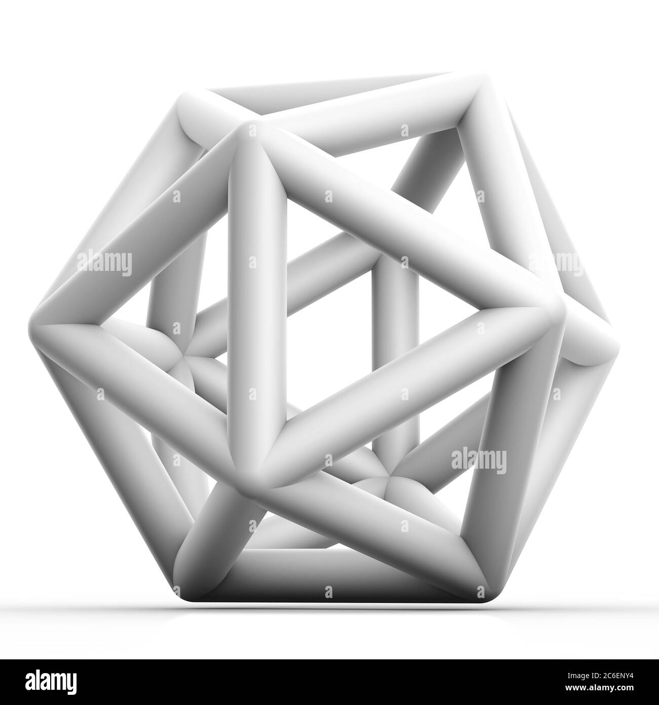Geometric 3D object on white mathematical construction Stock Photo - Alamy