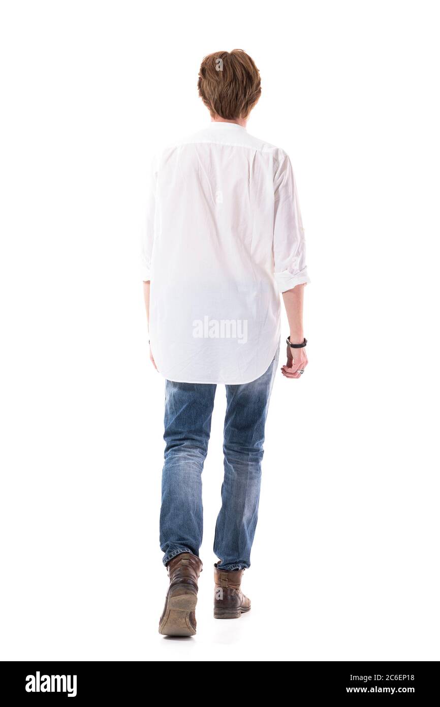 Man Walking Away Looking Back