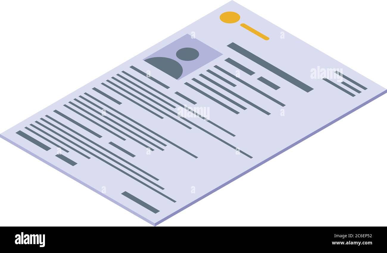 Resume 3d paper icon symbol Stock Vector Images - Alamy