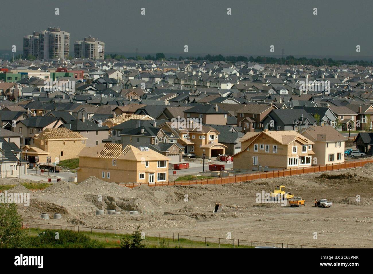 Calgary, Alberta CANADA July 27, 2005: New housing construction fuels ...