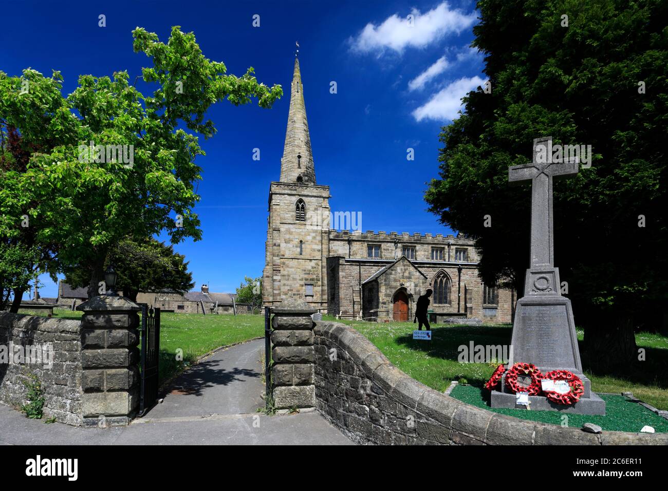 St Marys church, Crich town, Amber Valley, Derbyshire England UK Stock ...