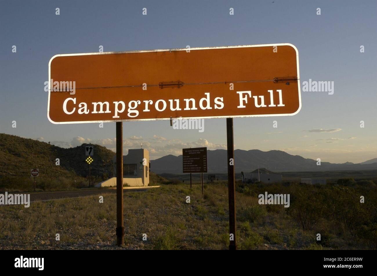 Big Bend National Park, Texas USA, March 2005: Park sign indicates ...