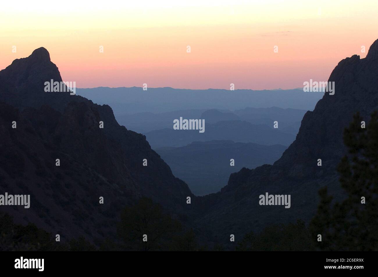 Big Bend National Park USA, March, 2005: Sunset view through "The ...