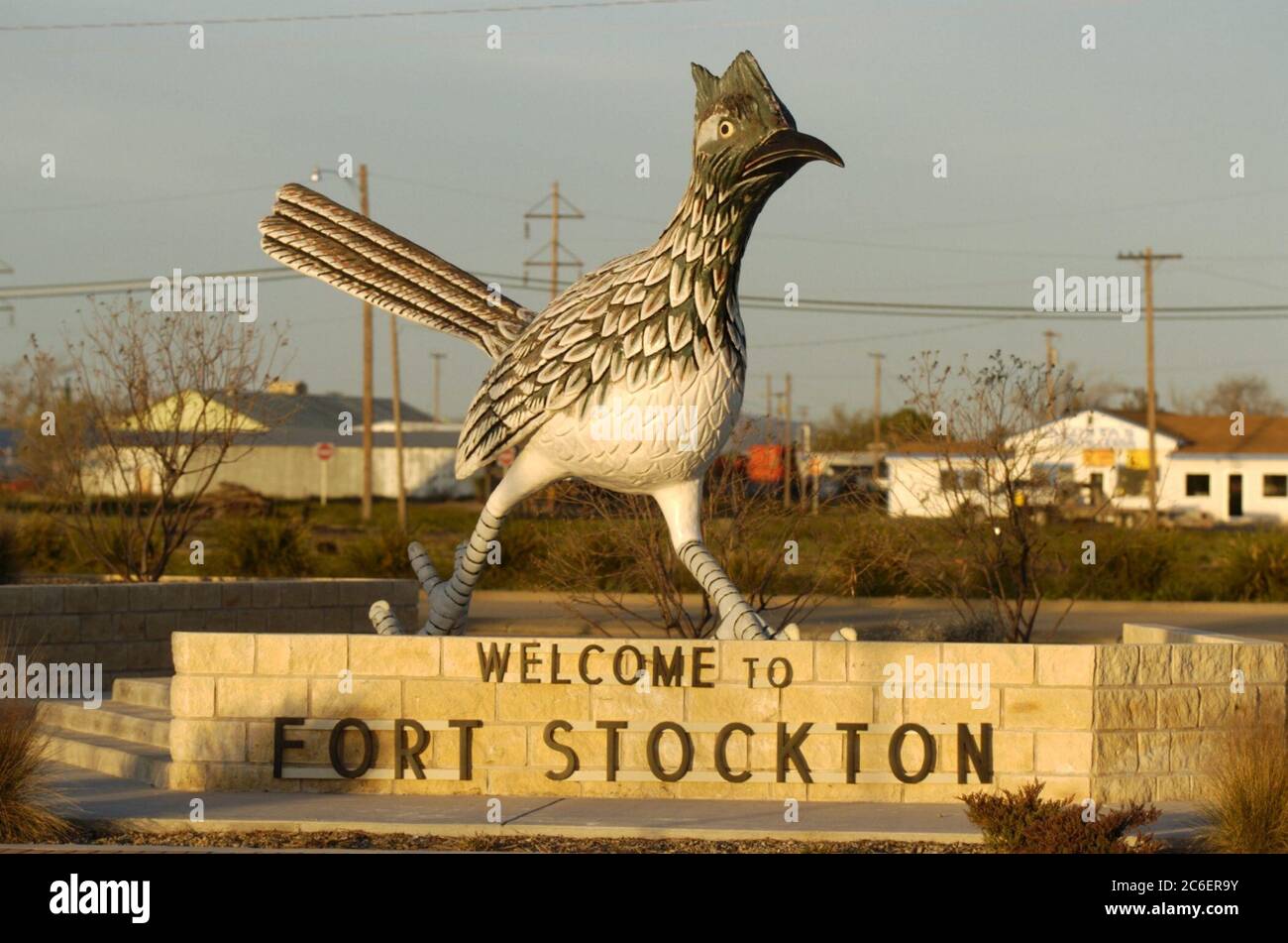 Fort Stockton, Texas USA, March 2005: A large fiberglass statue of a ...