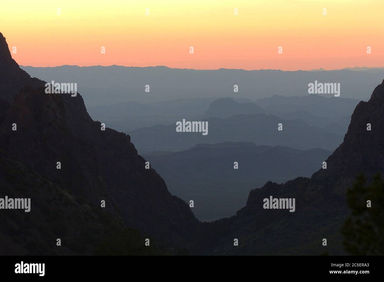 Big Bend National Park USA, March, 2005: Sunset view through "The ...