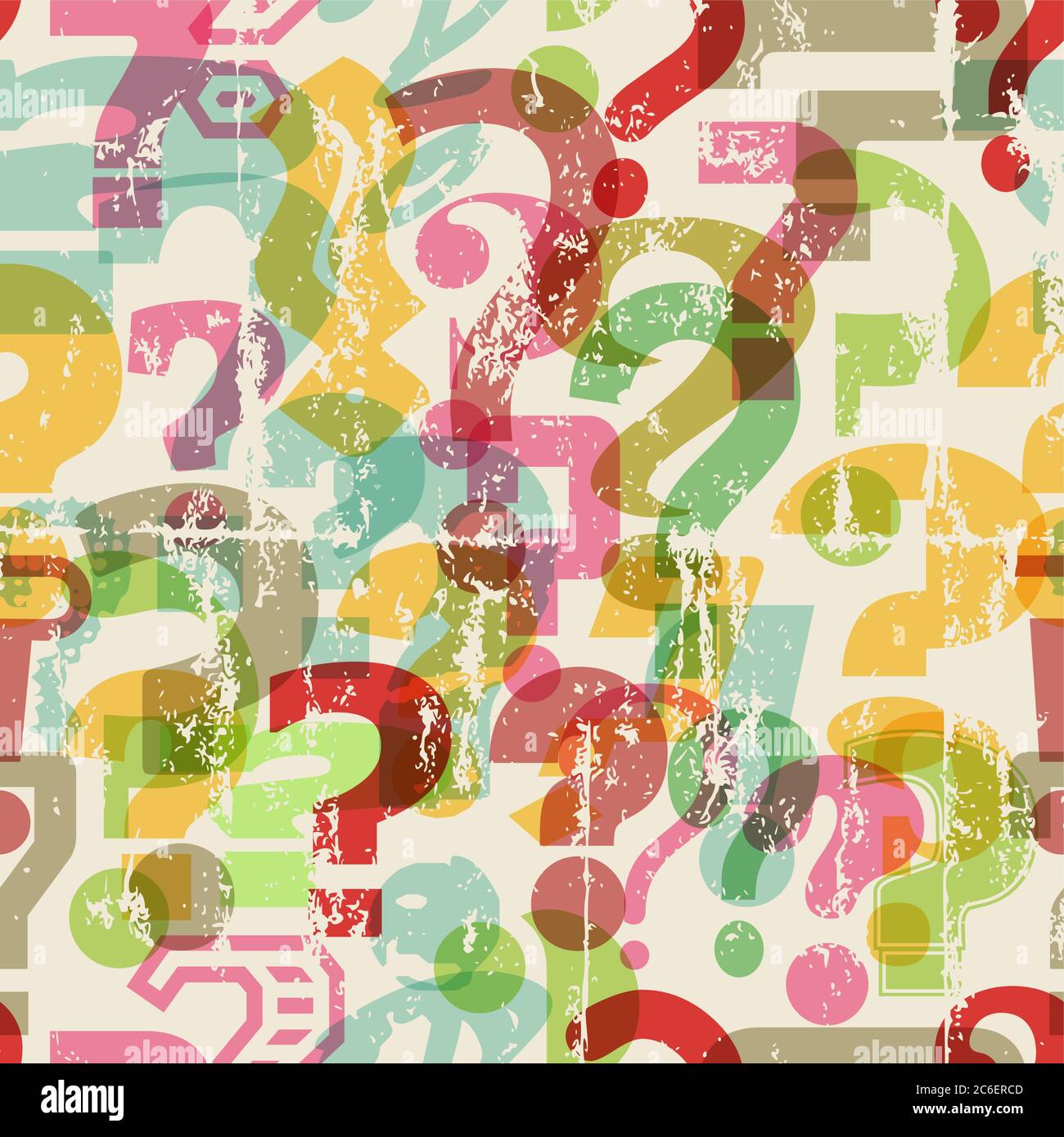 seamless question mark background, multicolored pattern, vector ...