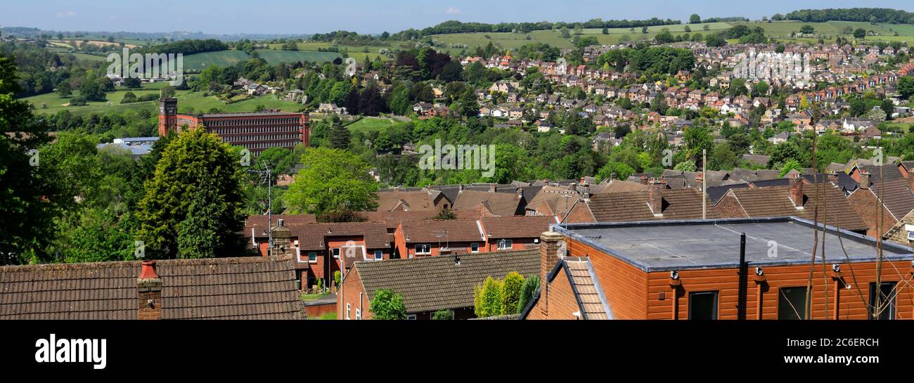 View over the rooftops of housing in Belper town, Amber Valley ...