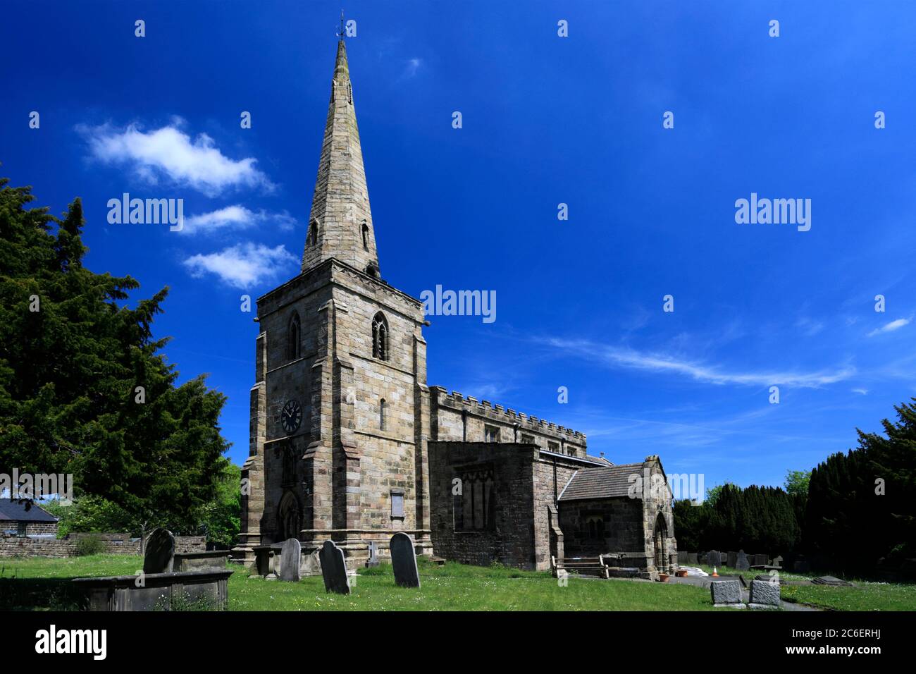 St Marys church, Crich town, Amber Valley, Derbyshire England UK Stock ...