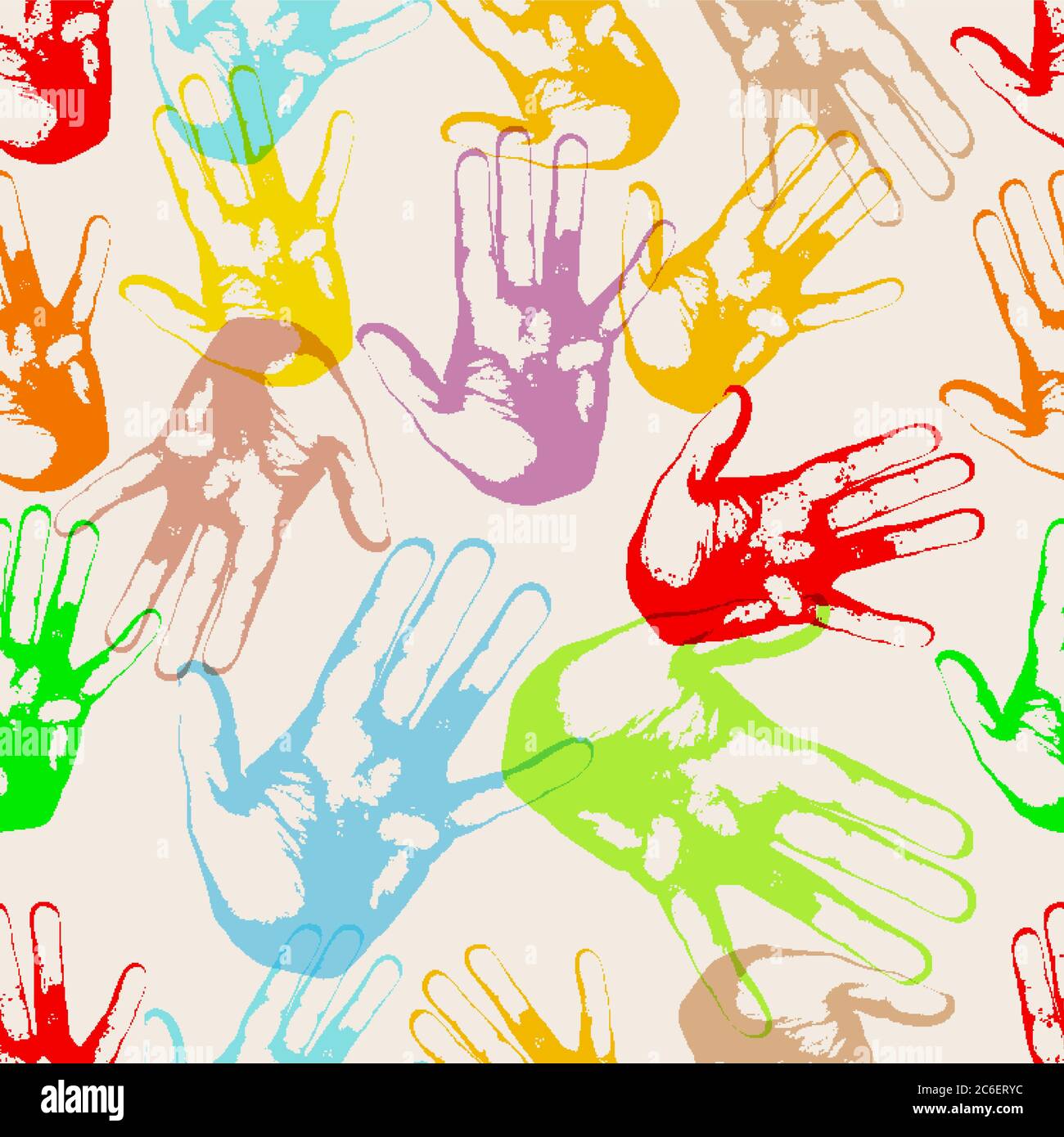 Hands, seamless background, vector illustration Stock Vector Image ...