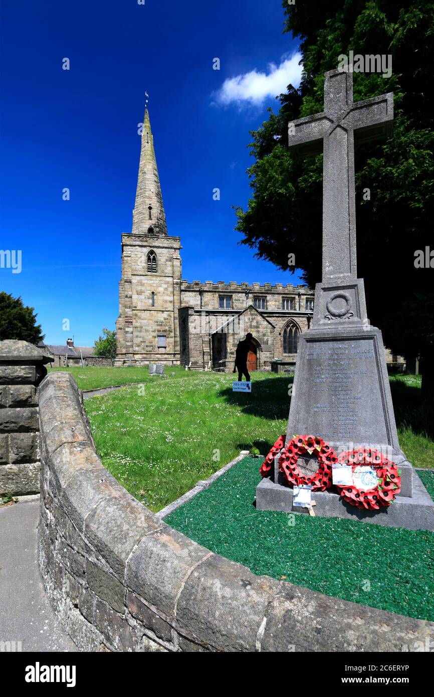 St Marys church, Crich town, Amber Valley, Derbyshire, England, UK ...