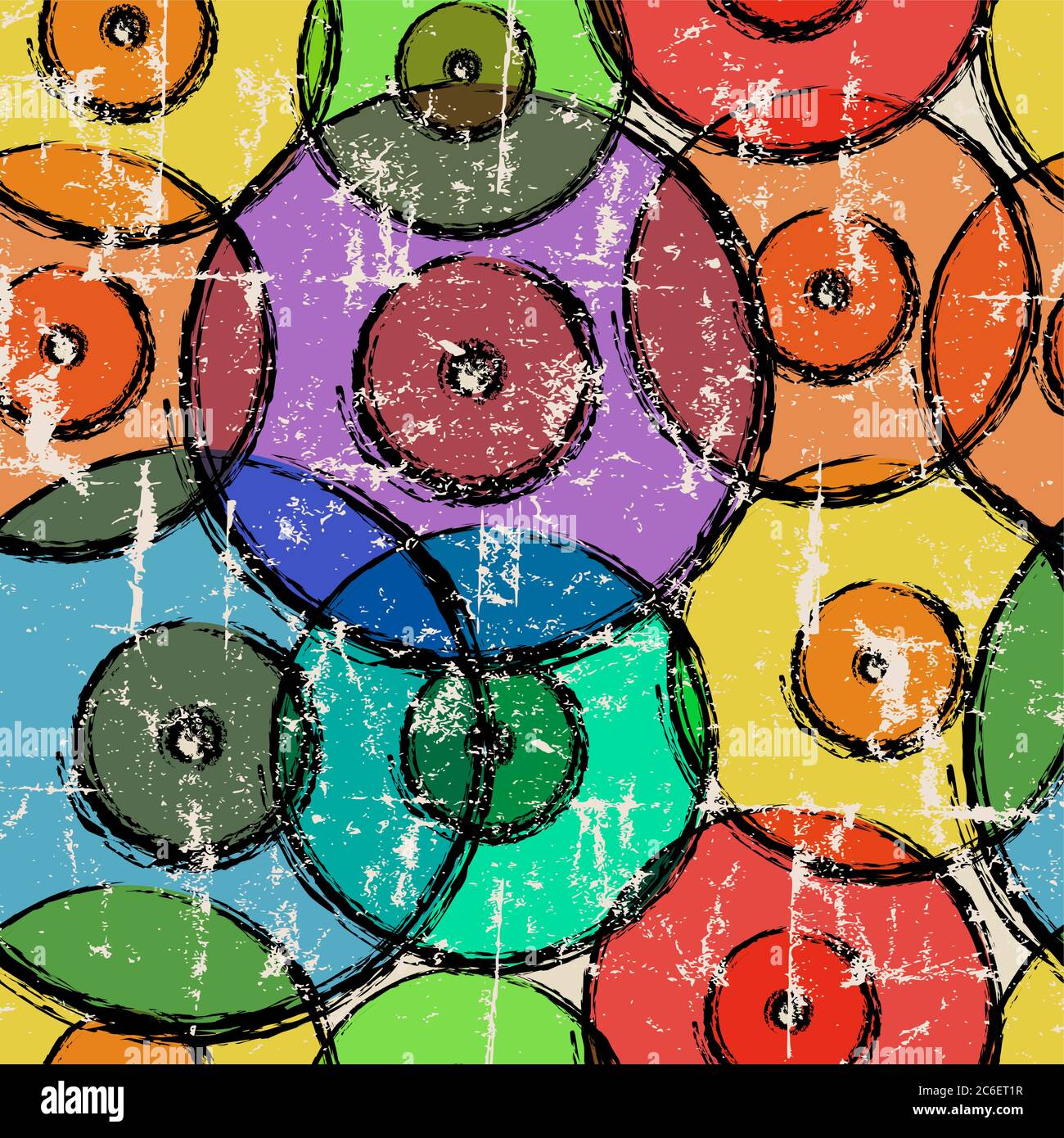 seamless retro vinyl records background,grungy vector Stock Vector ...