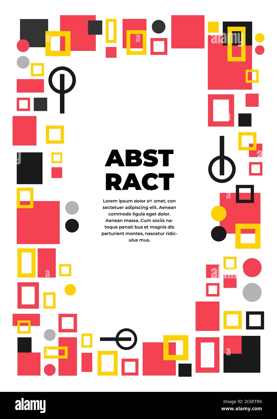 Abstract geometric fream on white background with copy space. Dynamic ...