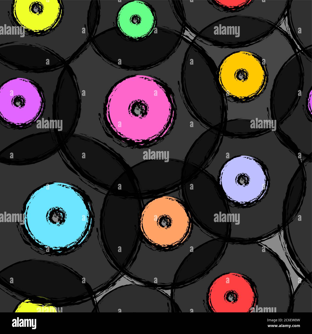 seamless retro vinyl records background,grungy vector Stock Vector ...