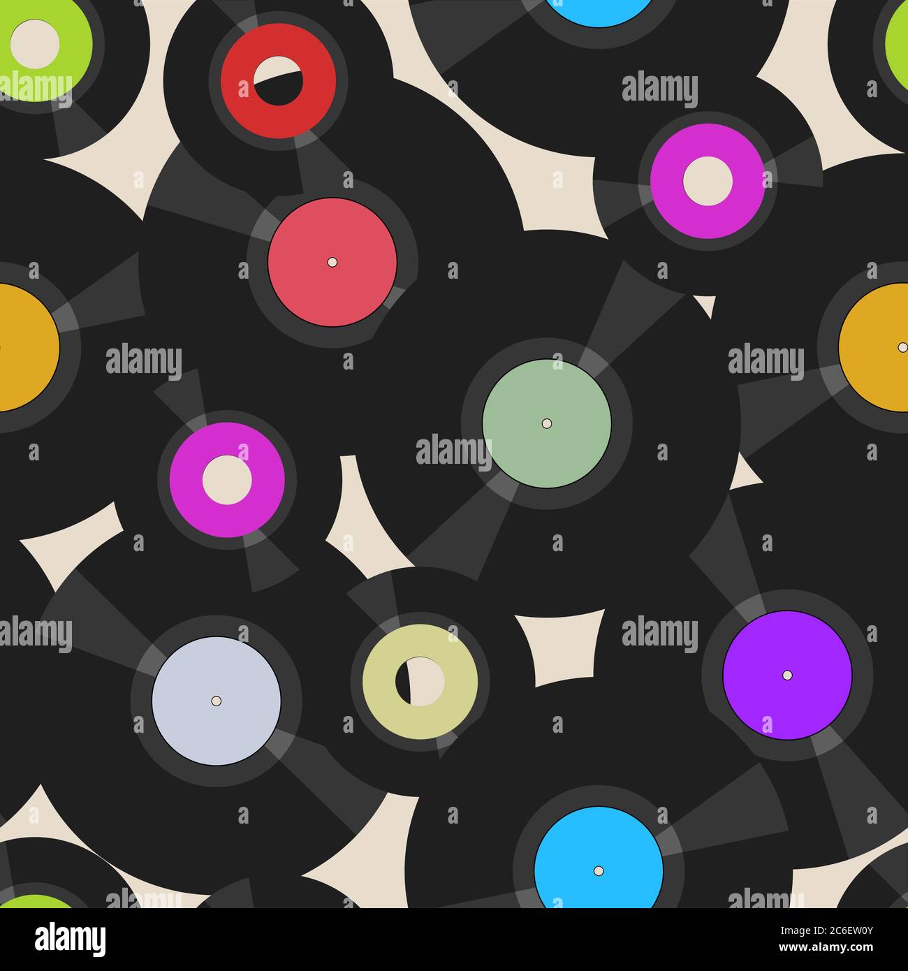 seamless vinyl records pattern, vector illustration,fictional artwork ...