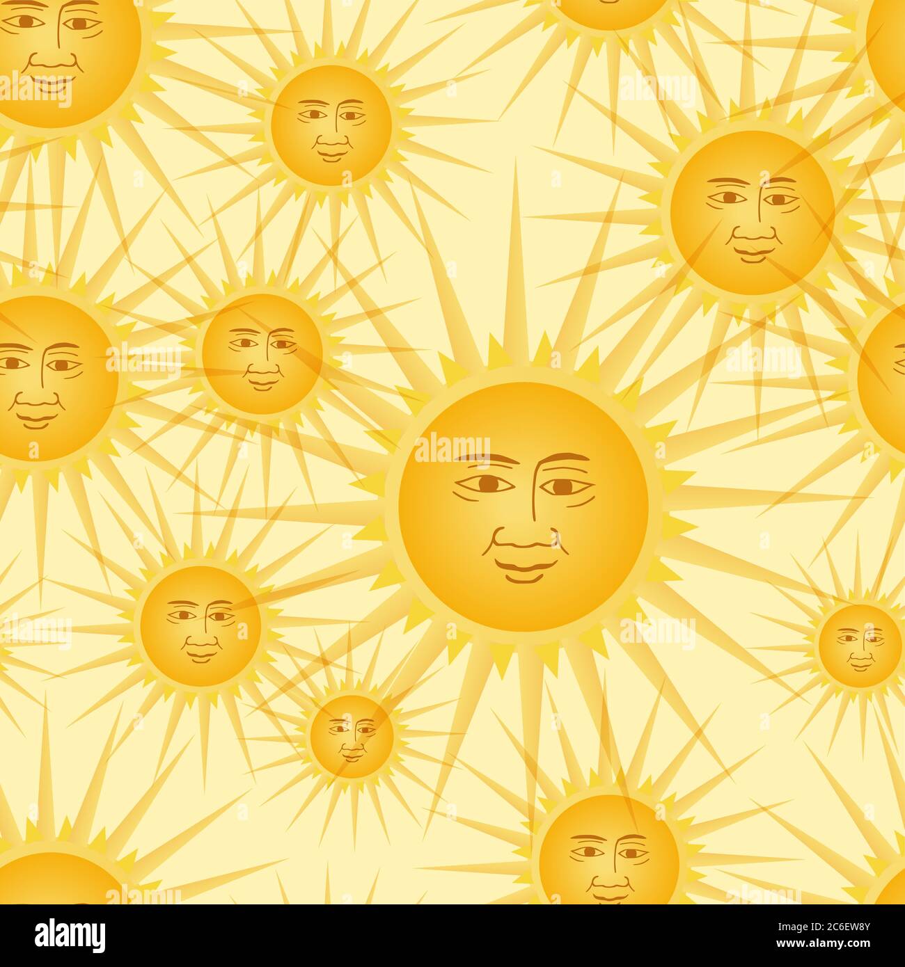 seameless background pattern with vintage sun, vector illustration ...
