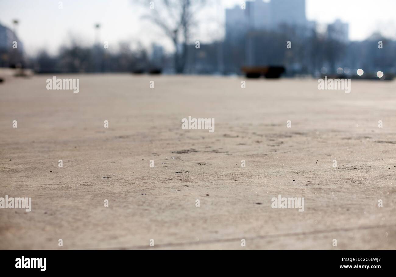 Shallow depth of Field - low angle concrete floor Stock Photo - Alamy