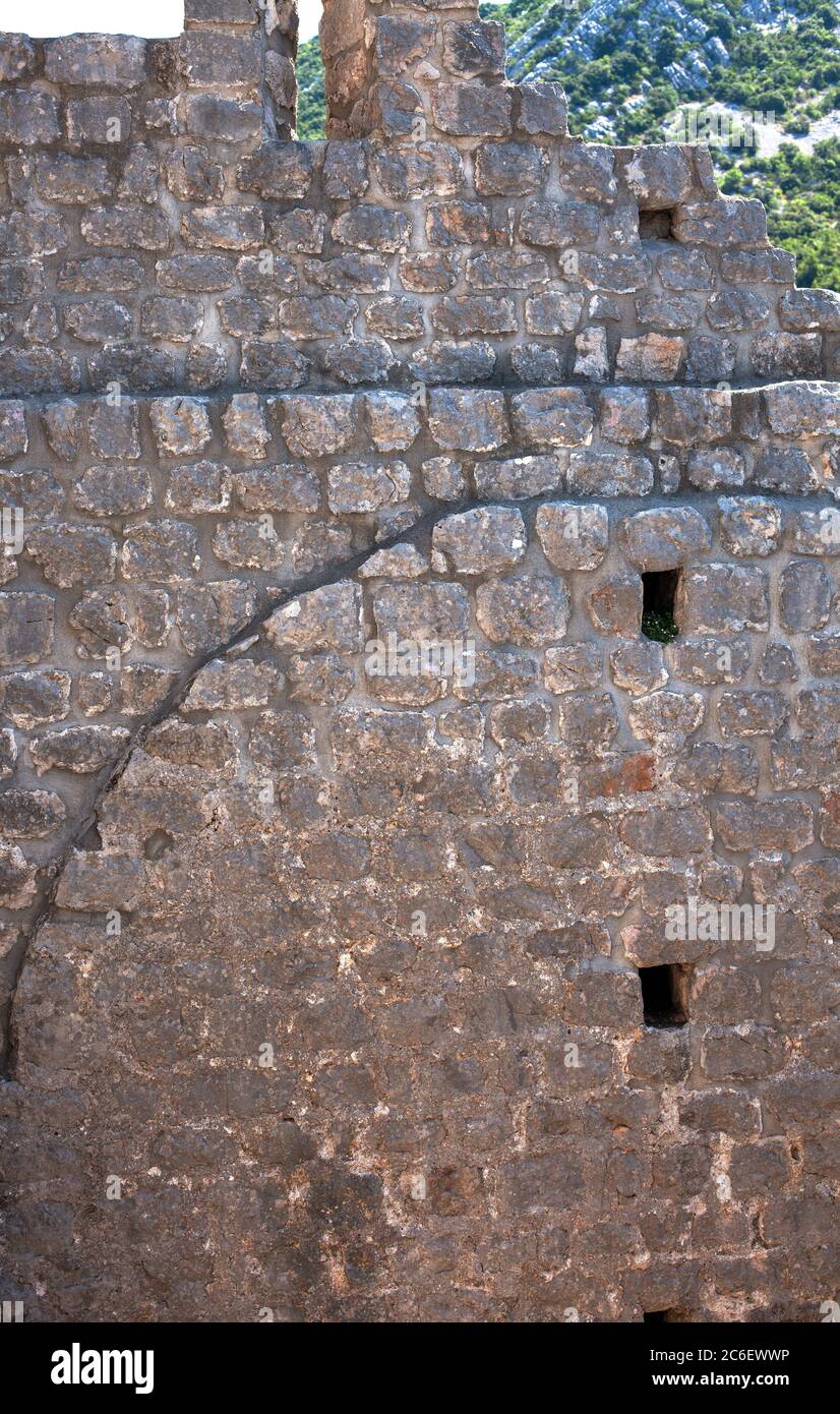 Old medieval stone fort wall texture Stock Photo - Alamy