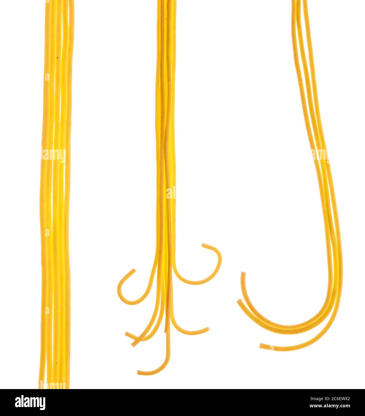 Spaghetti isolated hanging, serving pasta Stock Photo - Alamy