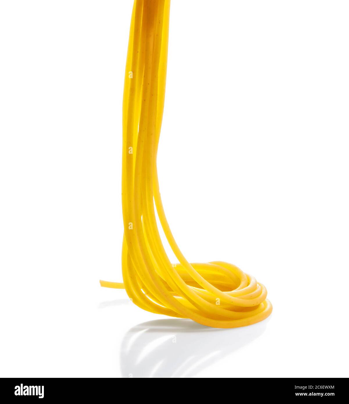 Spaghetti isolated hanging, serving pasta Stock Photo - Alamy