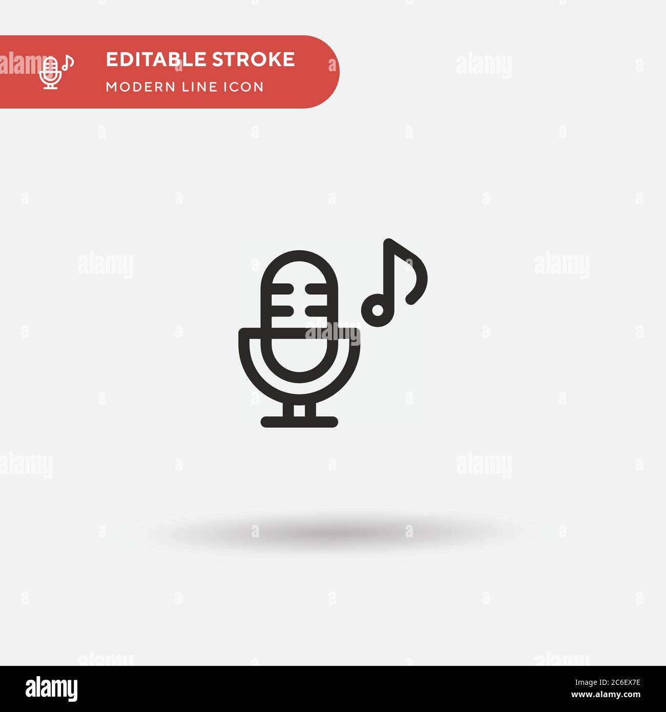 Microphone Simple vector icon. Illustration symbol design template for ...
