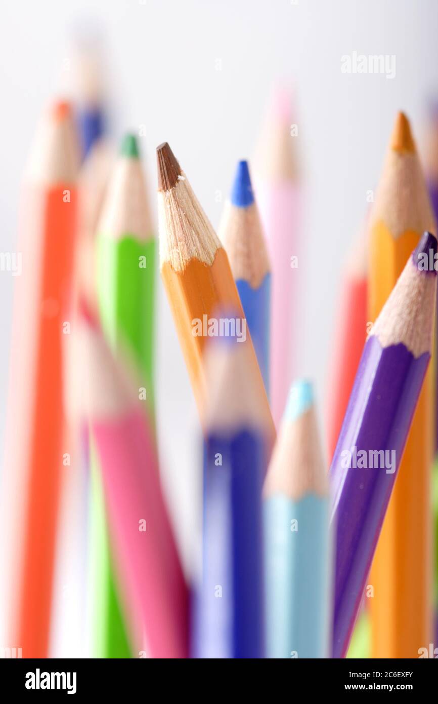 Colored pencils macro studio shot, shallow depth of field Stock Photo ...