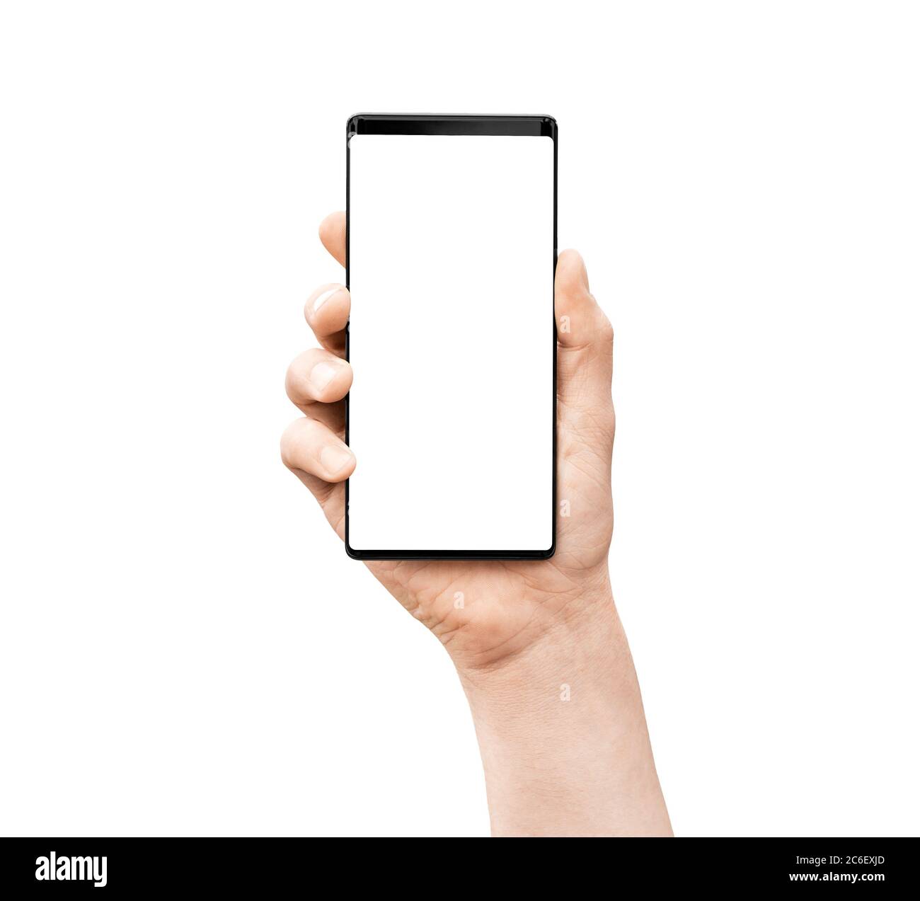 Mobile concept woman holding Cut Out Stock Images & Pictures - Alamy