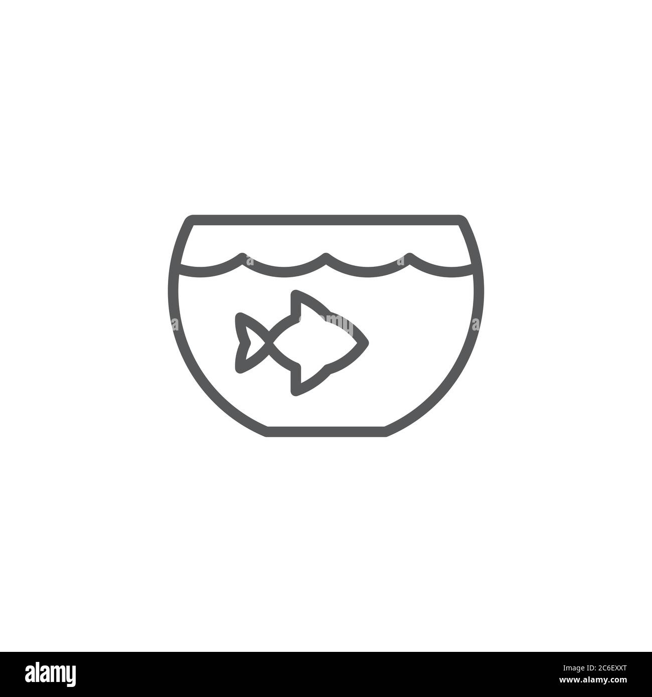 Aquarium with fish vector icon symbol isolated on white background ...