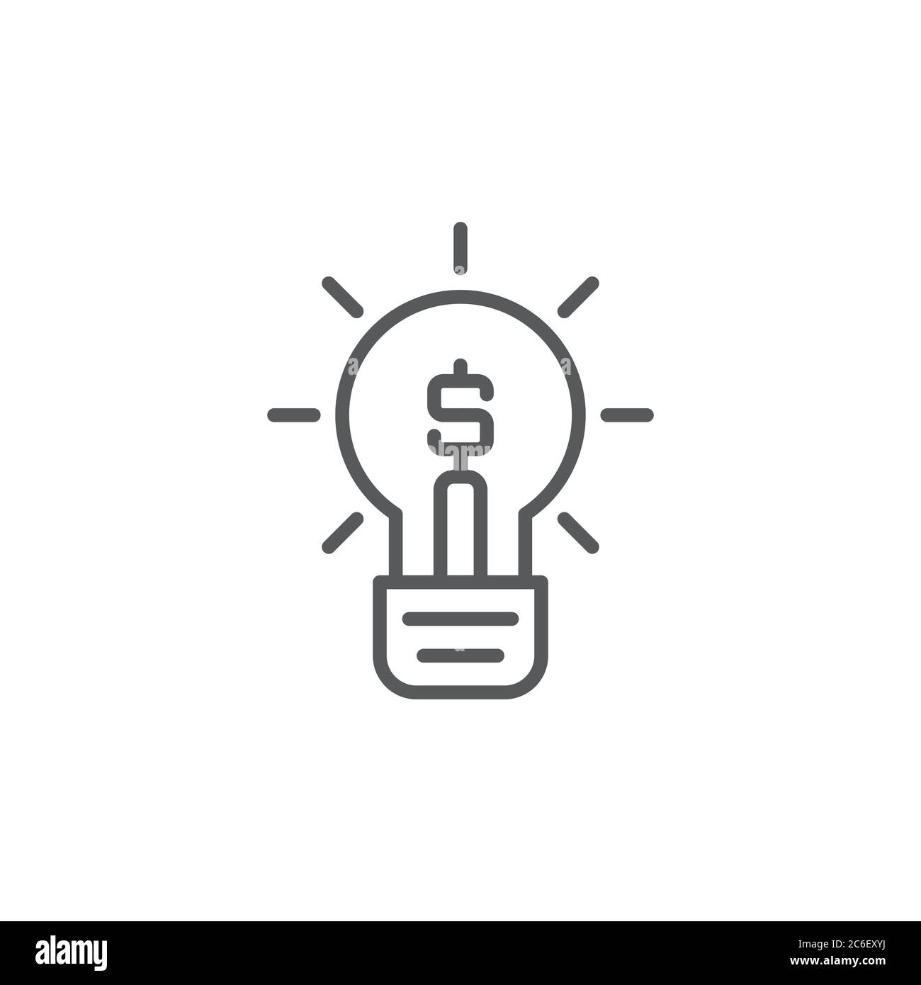 Business idea lamp vector icon symbol isolated on white background ...