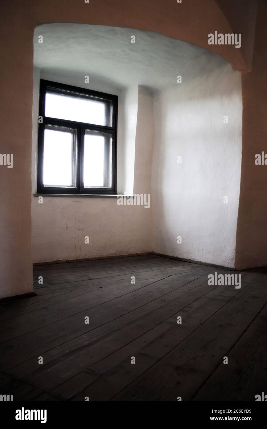 Old empty and abandoned medieval room Stock Photo - Alamy