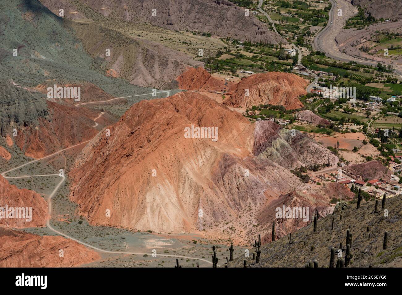 View of the Cerro de los Siete Colores (mountain of the seven colours ...