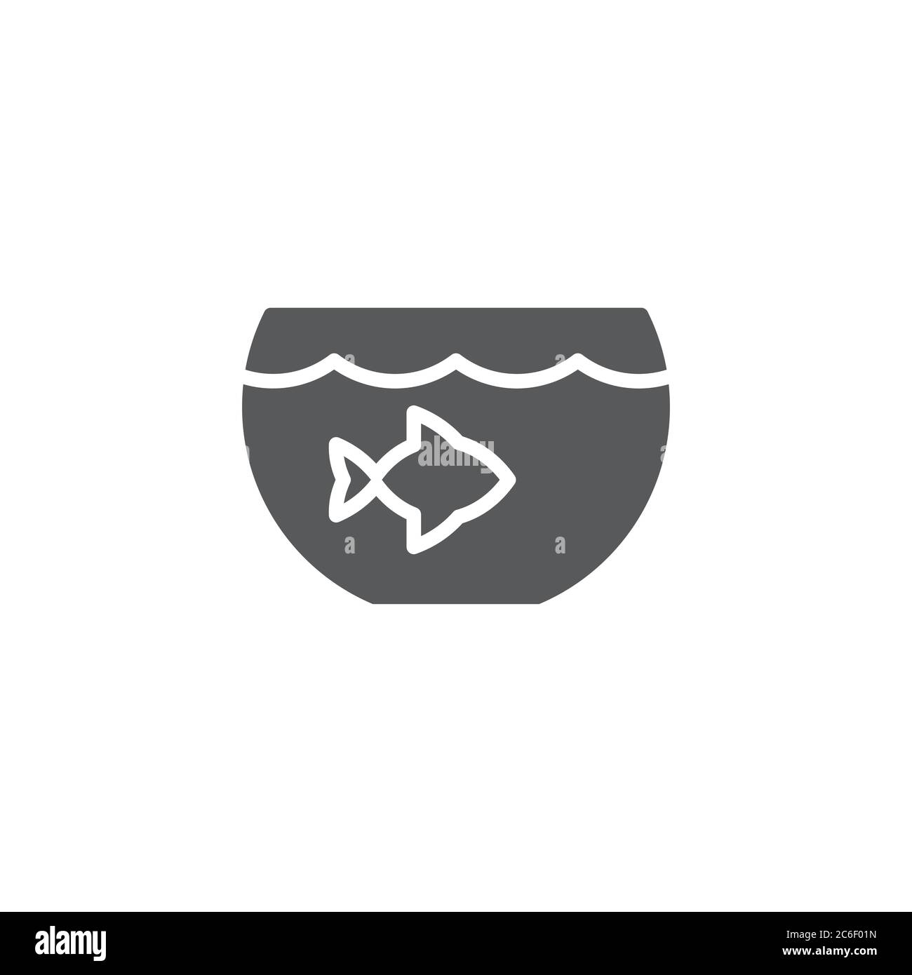 Aquarium with fish vector icon symbol isolated on white background ...